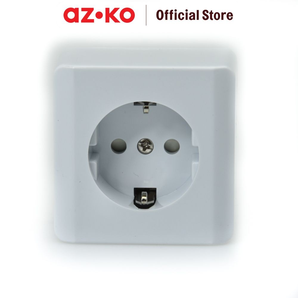 Jual AZKO Gao Schuko Stop Kontak Dinding 1 Soket Electric Socket ...
