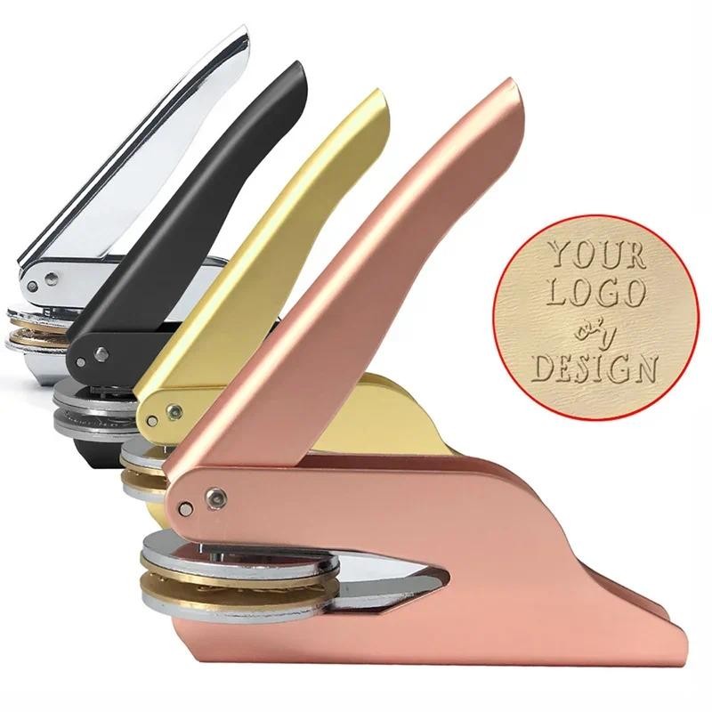 Jual Personalized Steel Sealing Embosser with 100 Stickers Custom Stamp ...