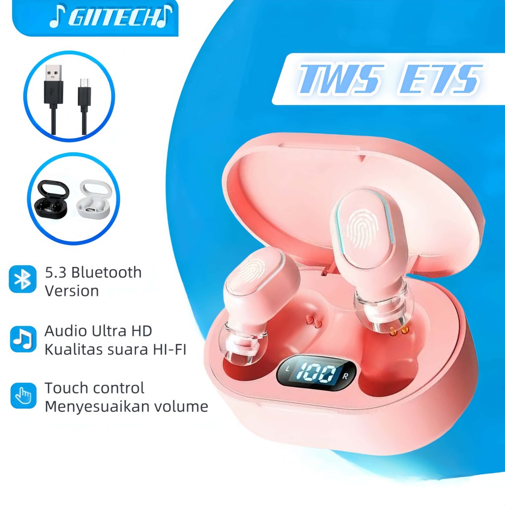 Jual TWS-E7S Headset Bluetooth 9D Bass Stereo Earpiece Lubang Suara Tahan Air 5.3 Headset ...