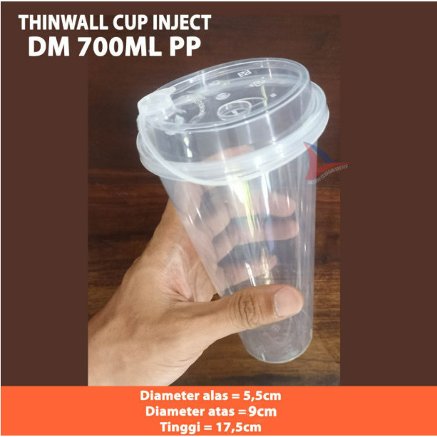 Jual CUP Injection (25 pcs) - Gelas Thinwall 700ML - Gelas Thinwall 500 ...