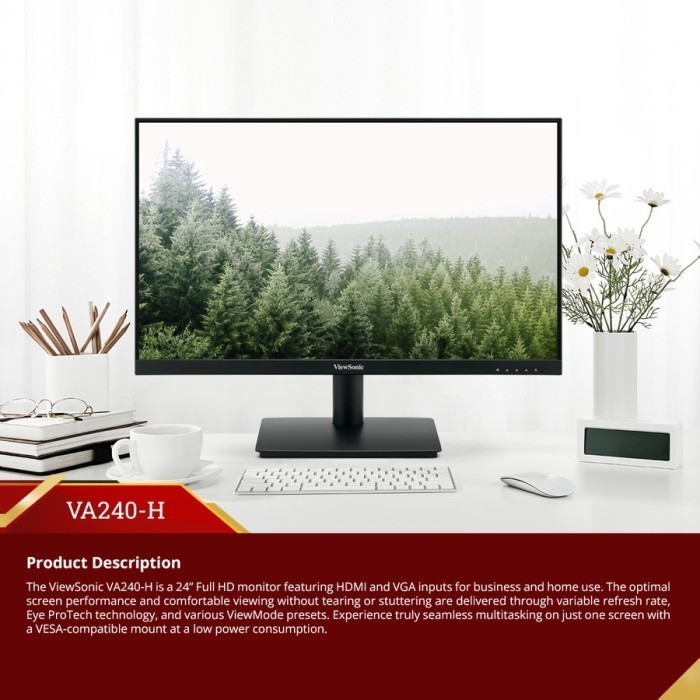 Jual Monitor LED ViewSonic VA240-H - 100Hz Full HD Monitor | Shopee ...