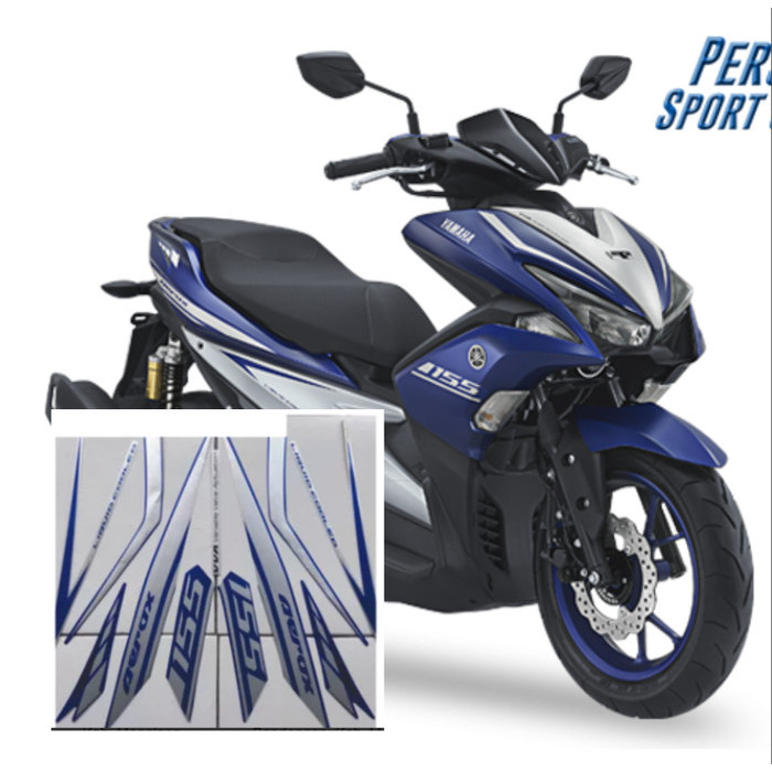 Jual STRIPING AEROX BIRU SILVER TYPE R TAHUN 2018 STIKER LIS STANDAR ...
