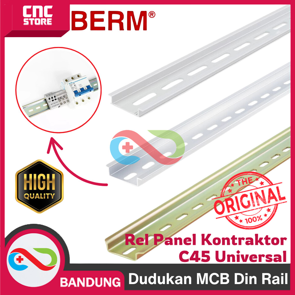Jual Rel MCB 1M Tebal Dudukan MCB Din Rail MCB 1 Fungsi Rel Panel ...