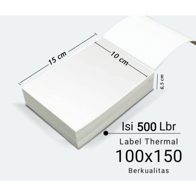 Jual LABEL THERMAL 100x150 (500 pcs) - Kertas Stiker A6 isi 500 lembar ...