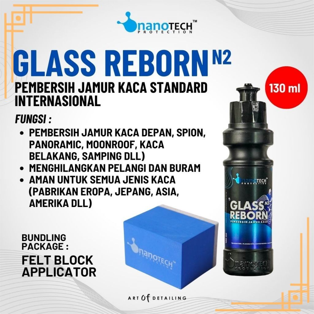 Jual GLASS REBORN + APPLICATOR FELT BLOCK - Obat Polish Jamur Kaca ...