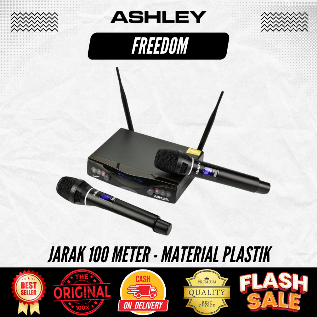 Jual Mic Wireless Ashley Freedom Jarak 100 Meter | Shopee Indonesia