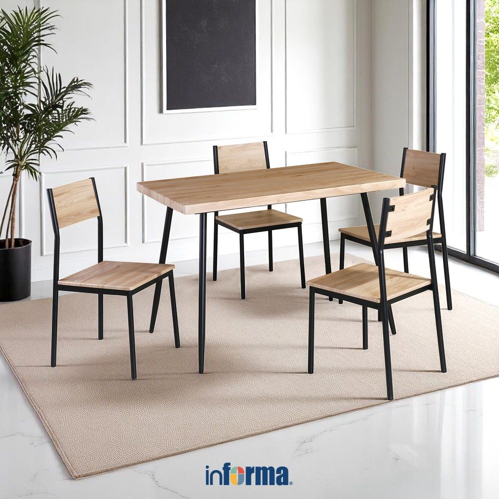Jual Informa Lexon Set Meja Makan 4 Kursi - Cokelat Maple Dining Table ...
