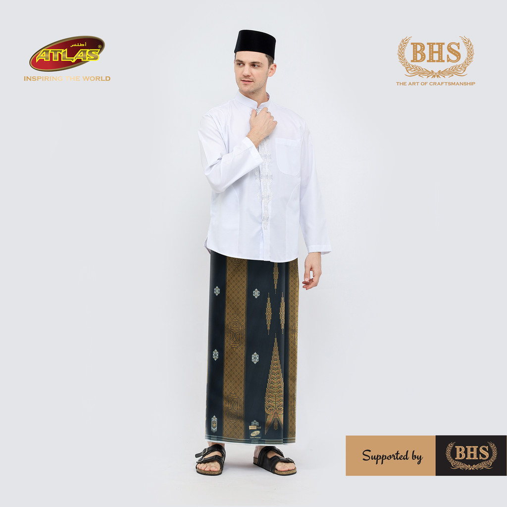 Jual Sarung ATLAS Super Premium 980 Motif A9 JGL Hitam Kuning 01 ...