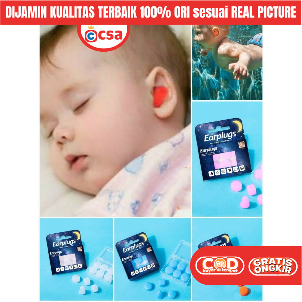 Jual PROMO Ear Plug 6 12 pasang - Pelindung Telinga Bayi dan Anak/earplug bayi ear plug renang ...