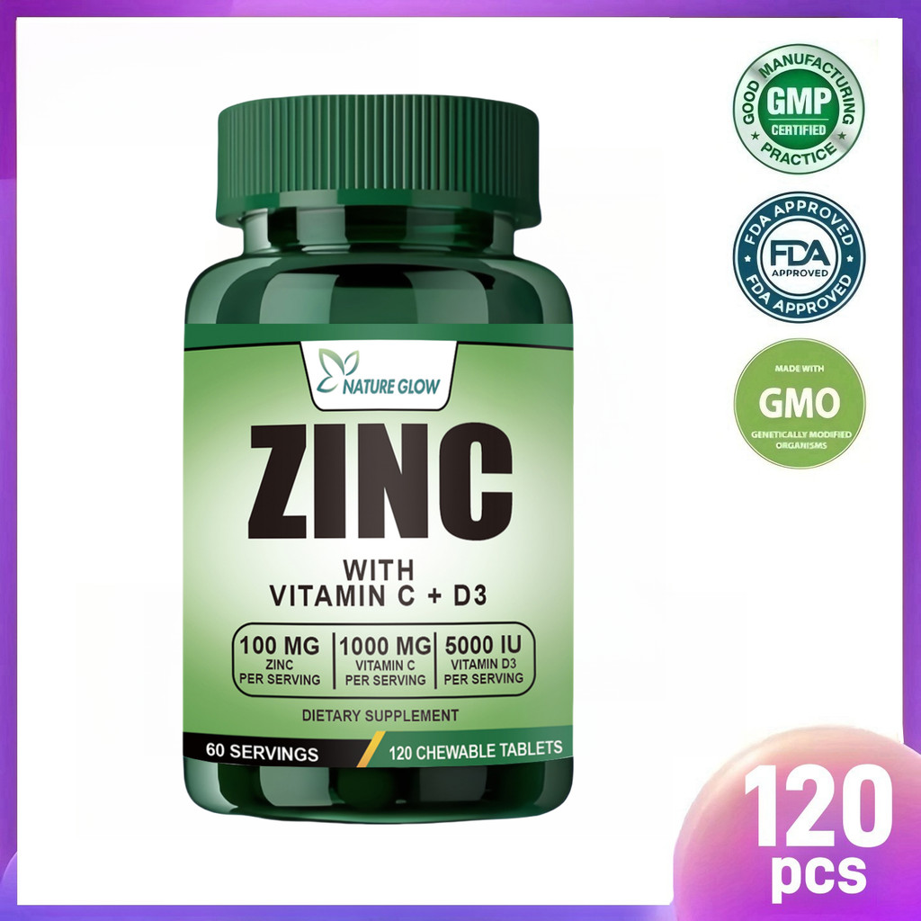 Jual Supplements Zinc 100mg, Vitamin C 1000mg, and Vitamin D3 5000 IU Strong Bones and Skin ...
