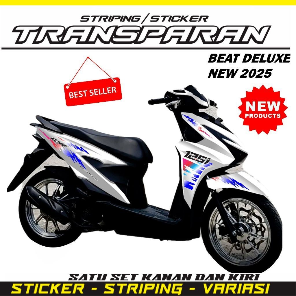 Jual COD / STICKER STRIPING TRANSPARAN BODY MOTOR HONDA BEAT DELUXE ...