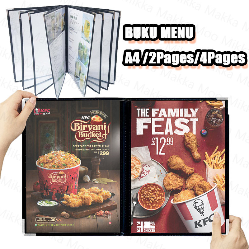 Jual A4 Buku Menu Restaurant Menu Covers Kulit Cover Pelindung Menu ...