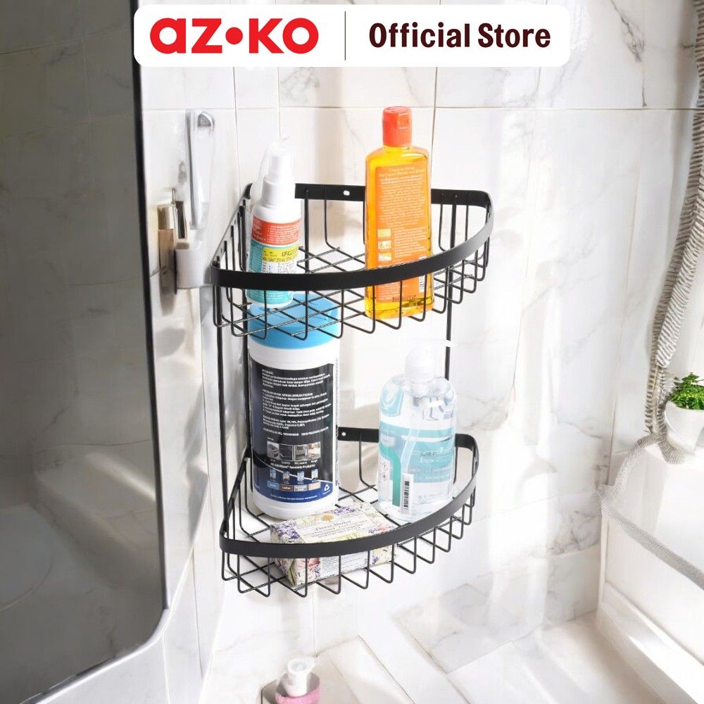 Jual AZKO Stora Rak Dinding Sudut Kamar Mandi 2 Tingkat Rak Dinding ...
