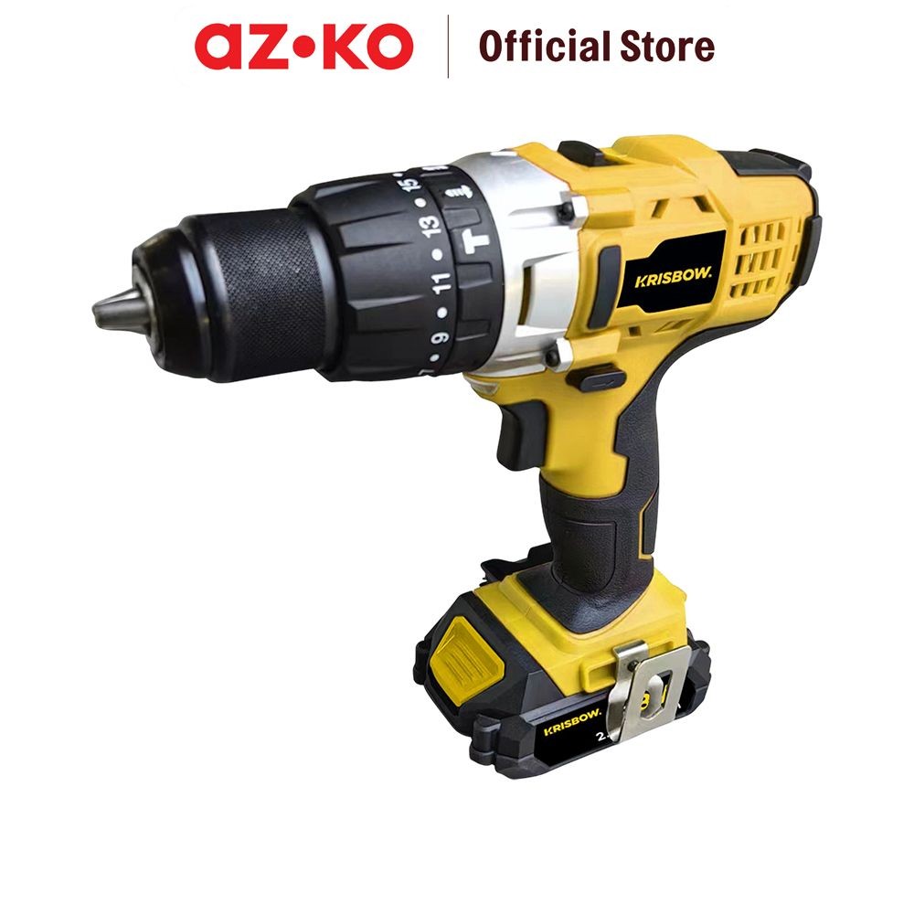 Jual AZKO Krisbow Bor Cordless Impact 13 Mm 18v Ircid182 Impact Drill ...