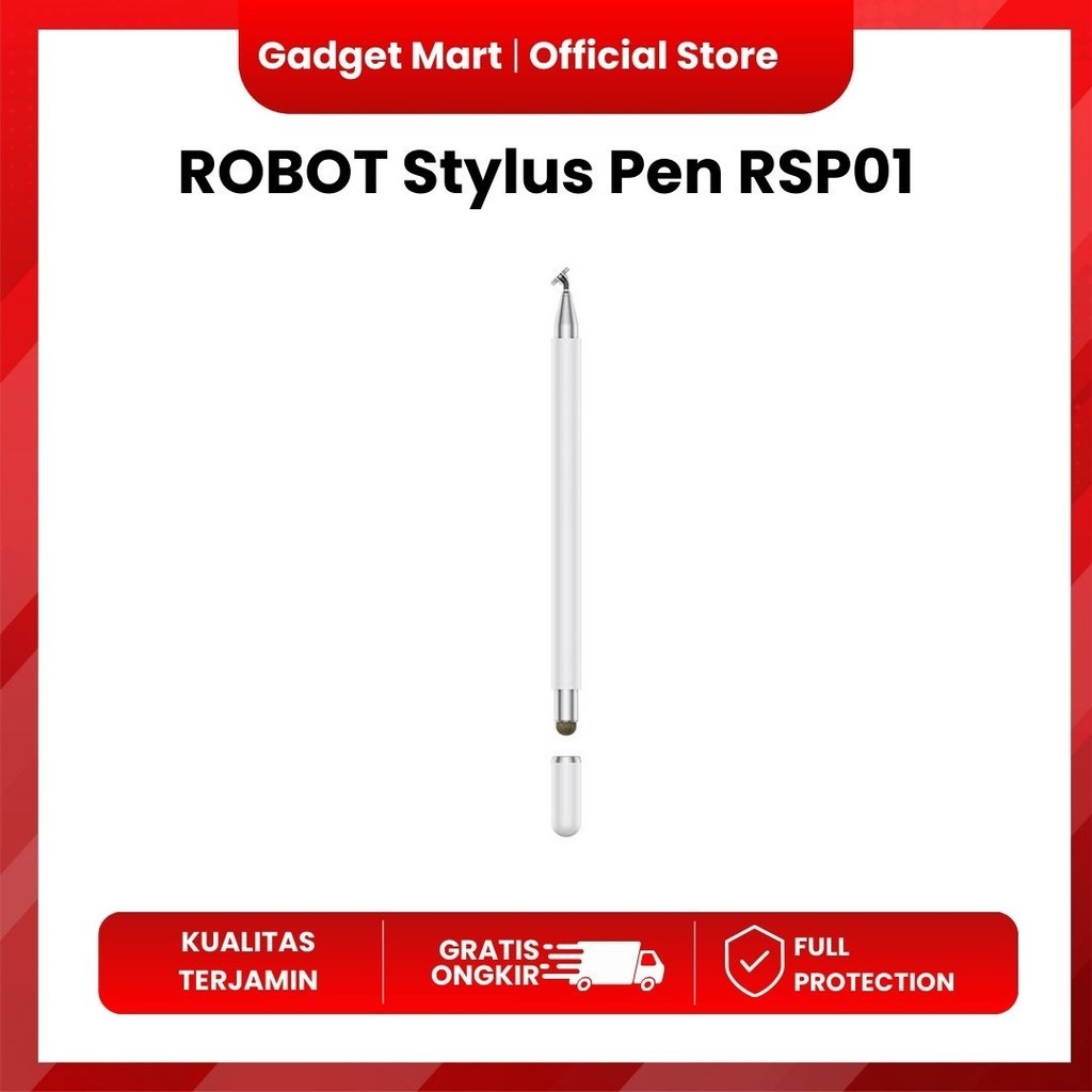 Jual ROBOT Stylus Pen RSP01 Universal 2 in 1 for Mobile and Tablet ...