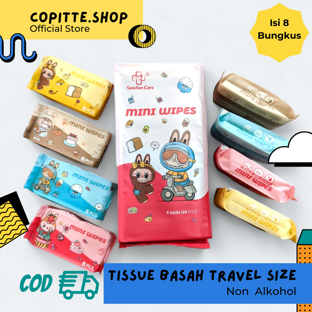 Jual Mini Wipes Tisu Basah 8pcs/set Tisu Murah Promo Tissue Basah Mini ...