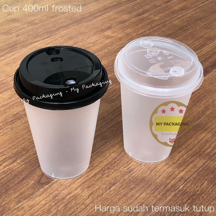 Jual Gelas Cup PP Injection 14oz 400ml BURAM FROSTED DOFF 14 oz - 1 dus ...