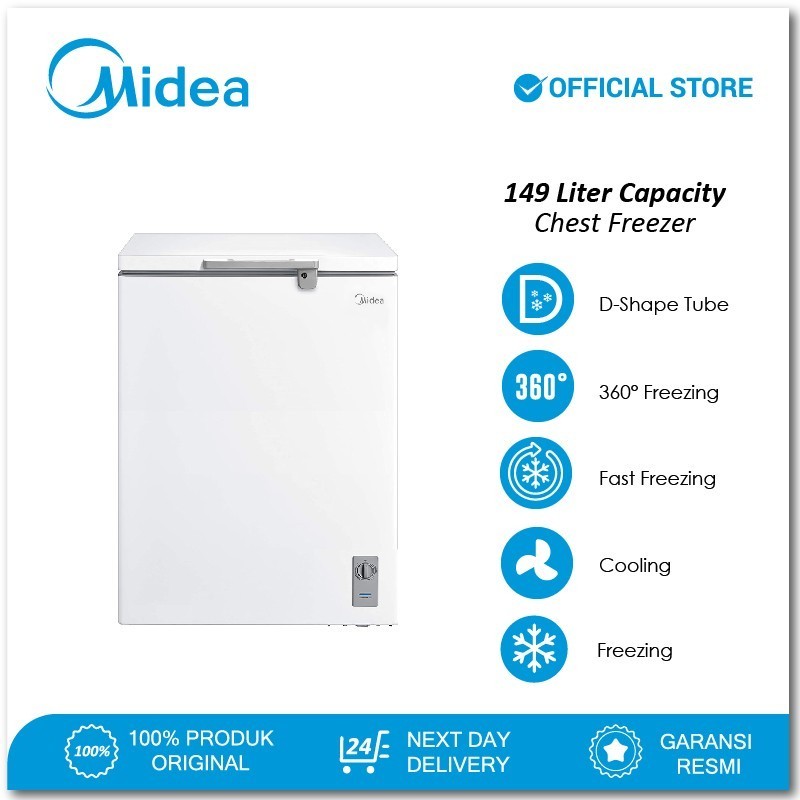 Jual Midea Chest Freezer Box Lemari Pembeku 150 Liter Frozen Daging ...