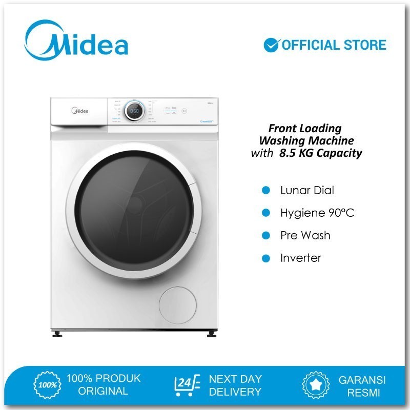 Jual Midea Mesin Cuci Front Loading 8.5 KG Inverter Low Watt Pengering ...