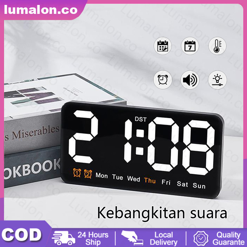 Jual Lumalon Jam Digital LED Besar Tampilan Jelas Dinding Meja ...