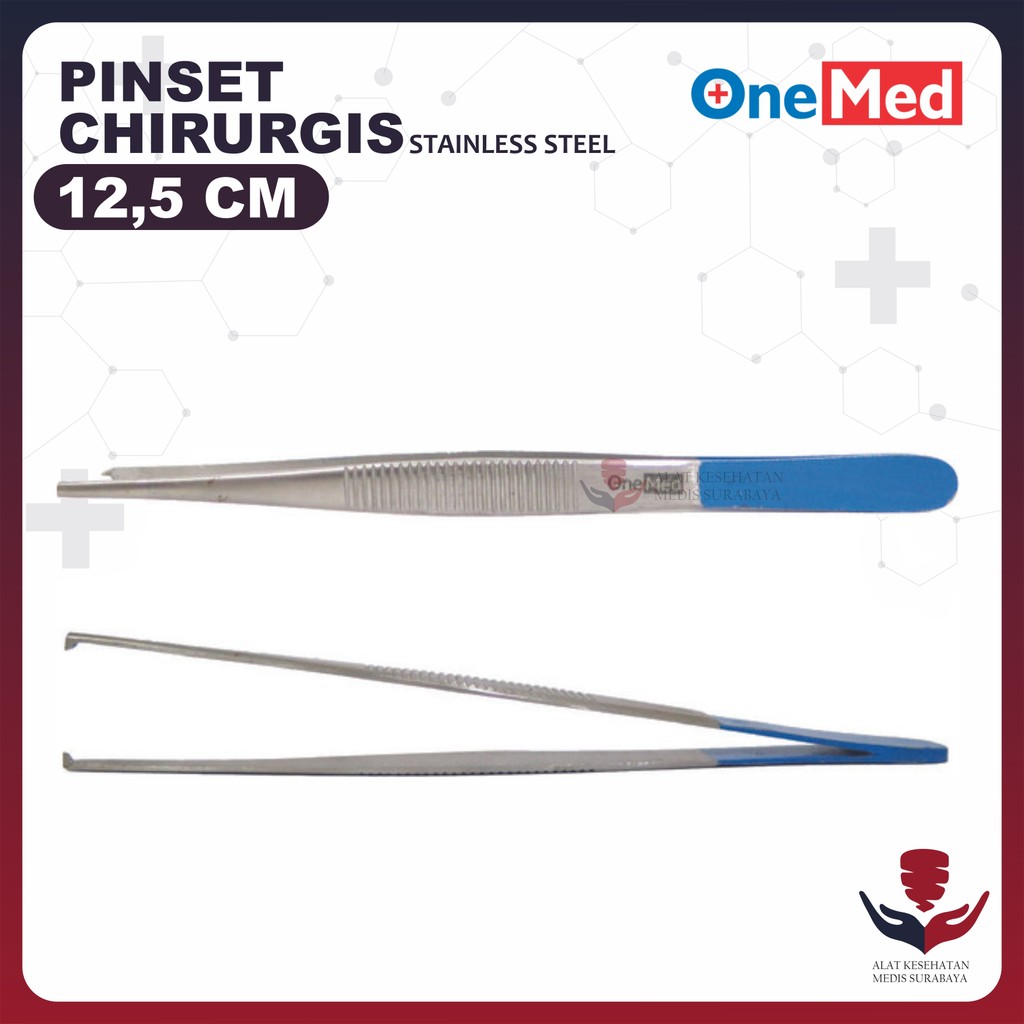 Jual Pinset Chirurgis Biru Hand Tools 12,5cm 12,5 cm Peralatan P3K ...
