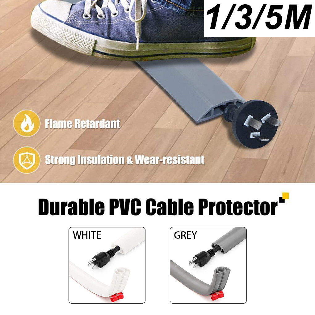 Jual 1/3/5 meter Lantai Cable Organizer PVC fleksibel floor pelindung ...