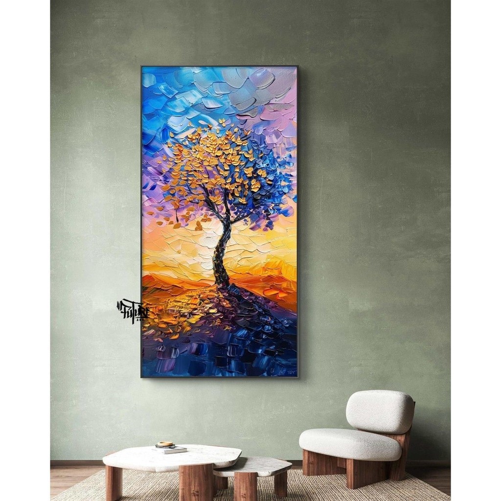 Jual Lukisan Abstrak Pohon Wall Decor Dinding Hotel Atau Kamar Tidur ...