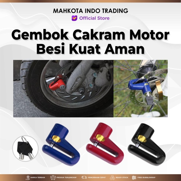 Jual Gembok Cakram Motor BESI KUAT AMAN / Kunci Cakram Motor UNIVERSAL ...