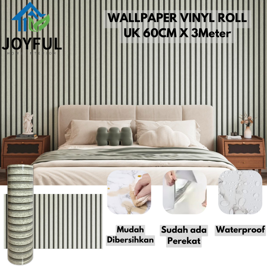 Jual hy65tf Joyful Home Interior - (2ROLL) 60CM x 3 Meter Wallpaper ...