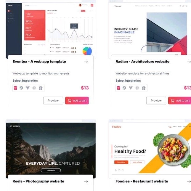 Jual Tailwind Css Template Html React Angular Vue Shopee Indonesia