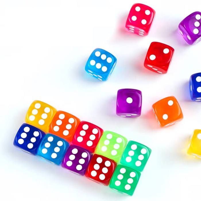 Jual DADU DICE PLASTIK WARNA TRANSPARAN | Shopee Indonesia