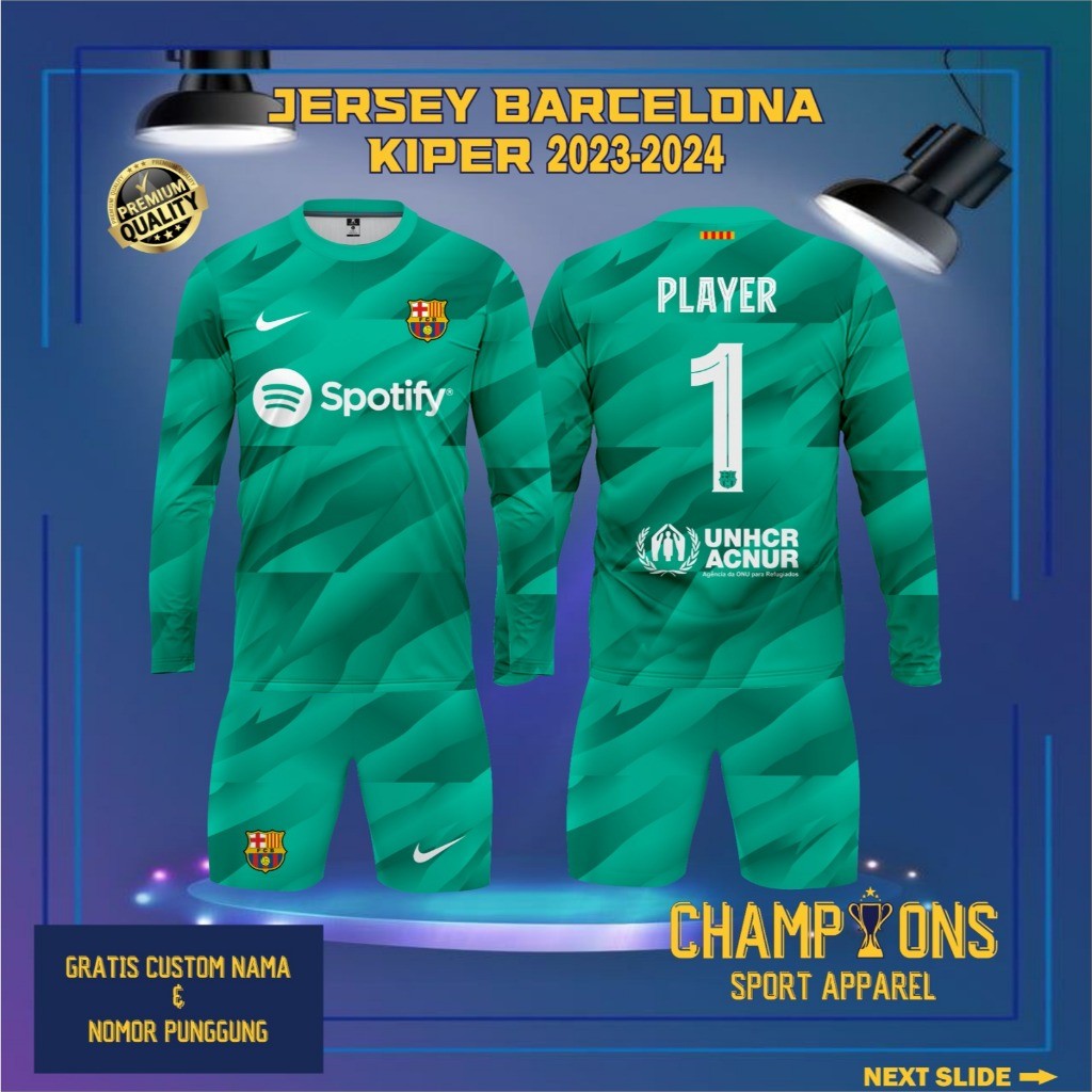 Jual Jersey Klub BARCELONA KIPER 2023-2024 Lengan Panjang - Liga ...