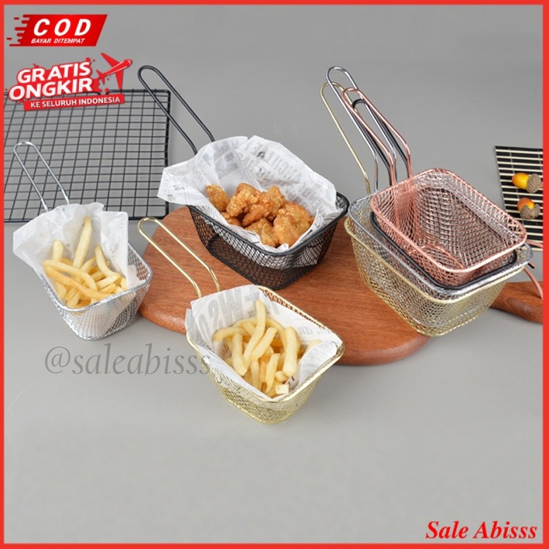 Jual Keranjang Holder Kentang Goreng Mini Bahan Stainless Jaring ...