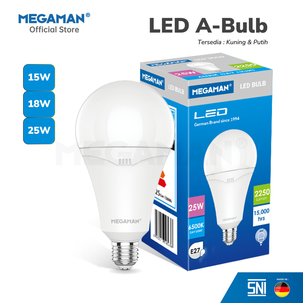 Jual Lampu Bohlam LED MEGAMAN 15-25W E27 170-240V 3000K/4000K/6500K ...