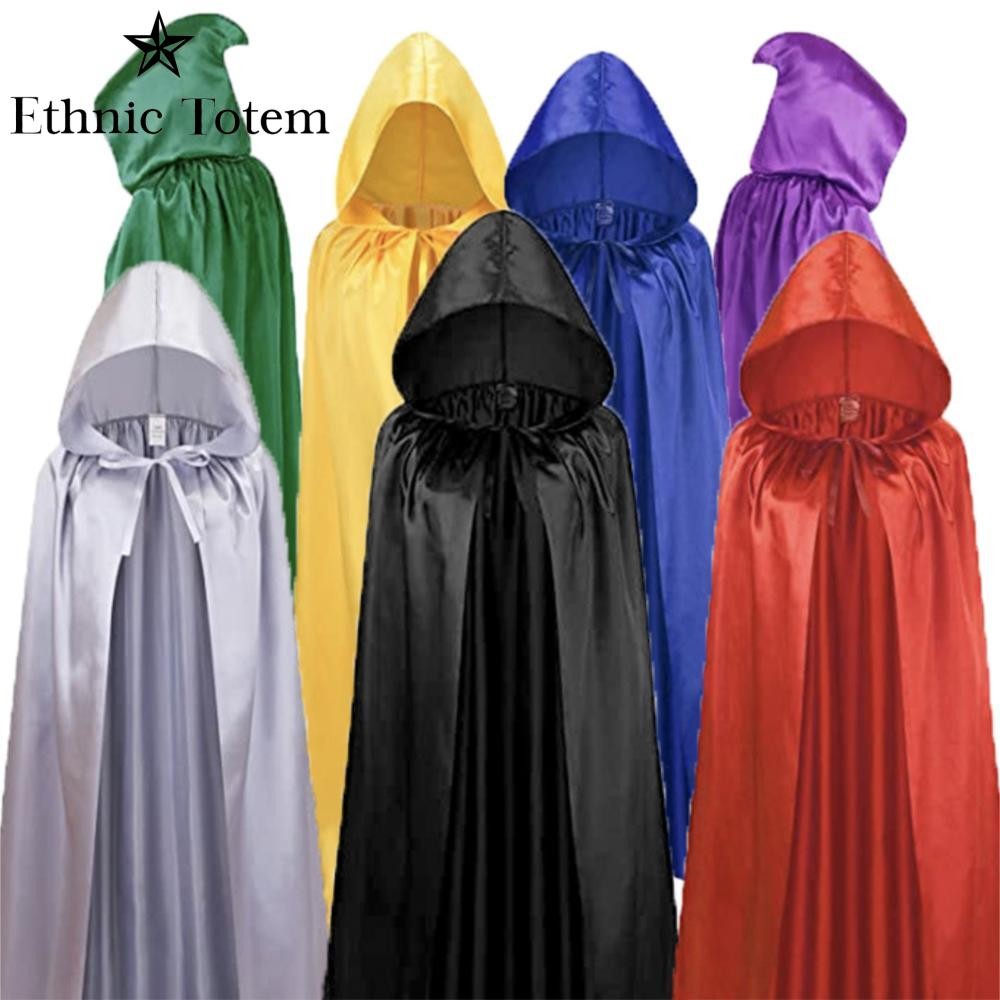 Jual Medieval Hooded Cloak for Children and Adults, Hooded Cape, Black ...