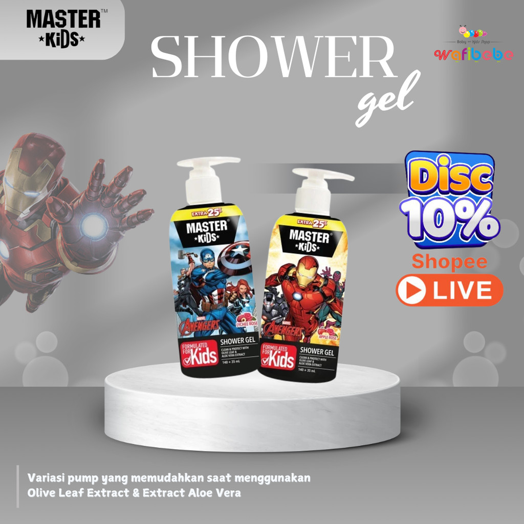 Jual MASTER KIDS Shower Gel- Sabun Mandi Anak Botol 175 ml | Shopee Indonesia