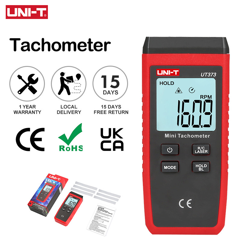 Jual UNI-T Mini Digital Laser Tachometer UT373 Non-Contact Tachometer ...