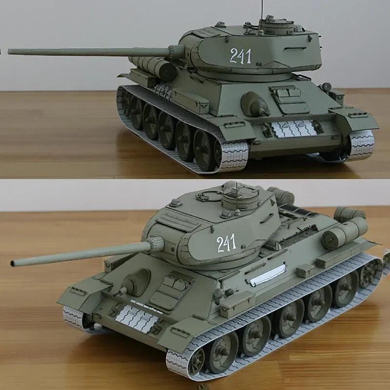 Jual 1:25 Soviet T-34 Medium Tank Paper Model T-34/85 Manual DIY ...