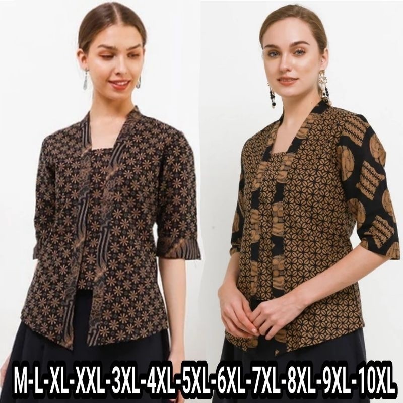 Jual BATIK KEBAYA KUTUBARU JUMPUTAN WANITA MERAH ADA SIZE JUMBO SOLO MODERN MURAH BLOUSE ATASAN ...