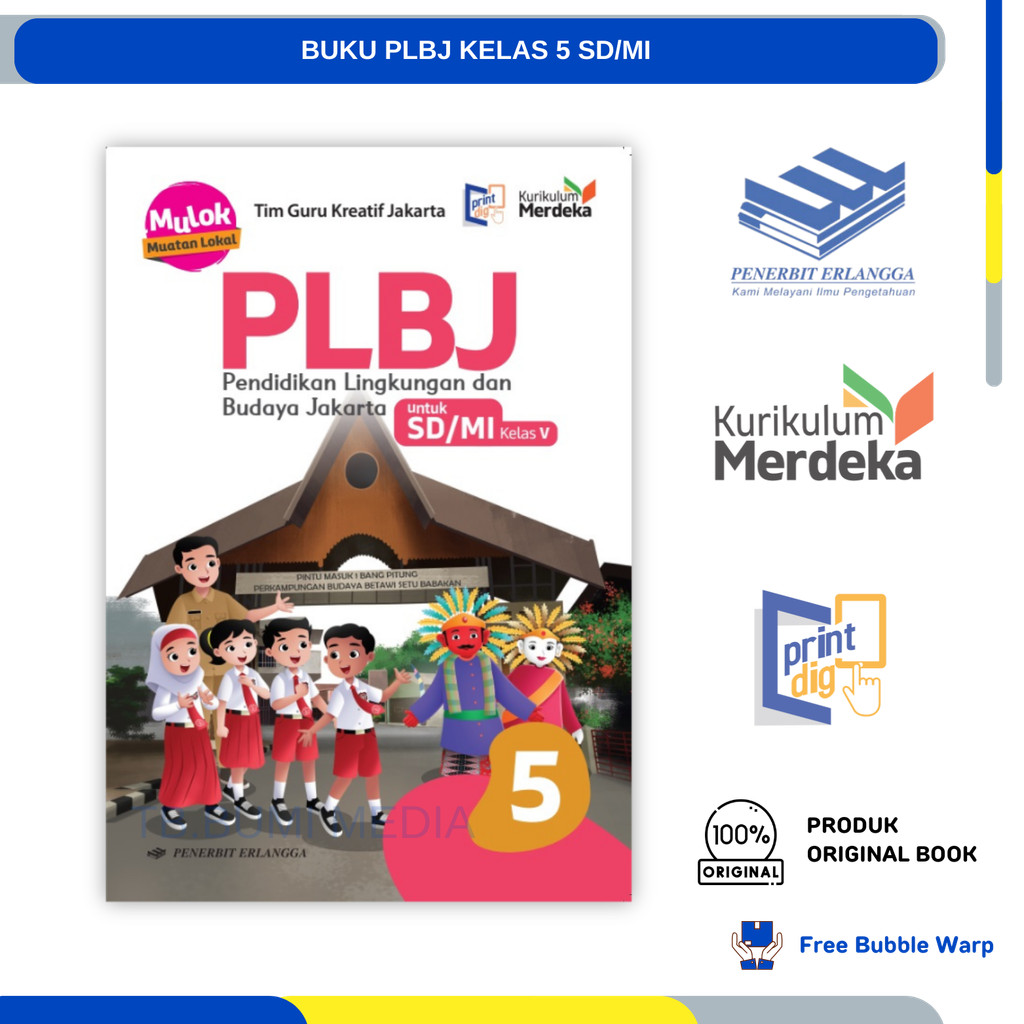 Jual Buku PLBJ Anak Sekolah Kelas 5 SD Kurikulum Merdeka Penerbit Erlangga | Shopee Indonesia