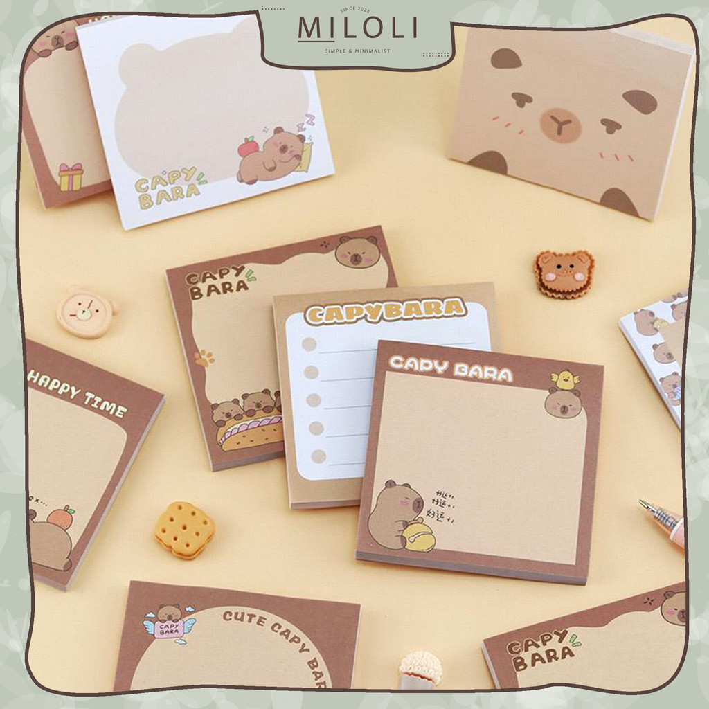 Jual [MILOLI] 50Lembar MEMO NOTES DAILY CUTE CAPYBARA Note Memo Diary ...
