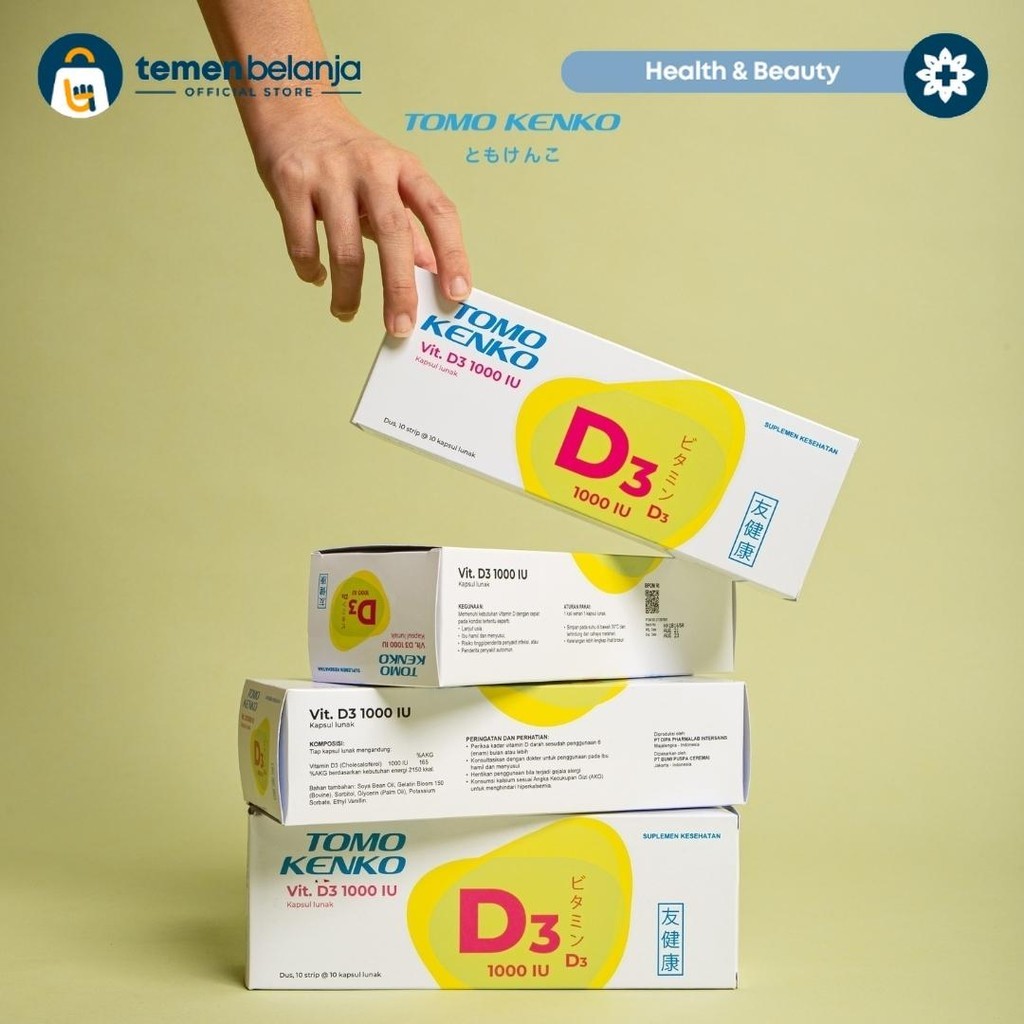 Jual [ TERMURAH ] TOMO KENKO Tomokenko Vitamin D3 1000 IU Kemasan Box ...
