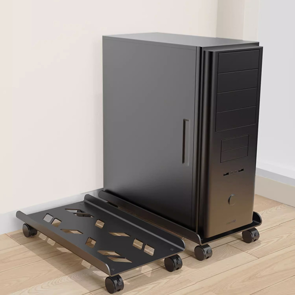 Jual Mobile CPU Stand, Steel PC Tower Stand CPU Holder with Rolling ...