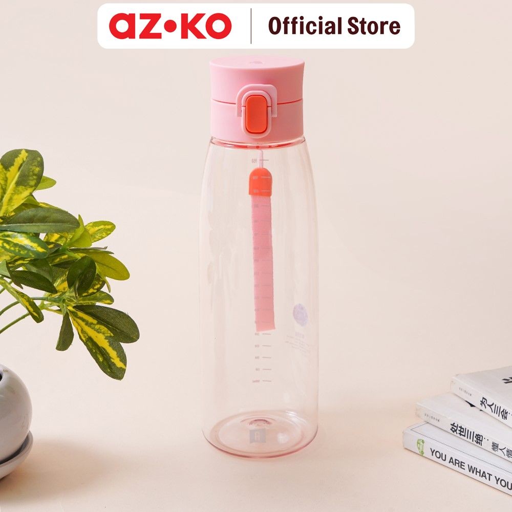 Jual AZKO Ataru 1 ltr Botol Minum Tritan Dengan Strap - Pink Water ...