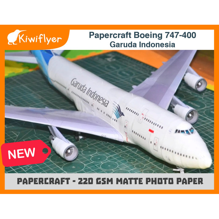 Jual DIY Papercraft Pesawat - Boeing 747-400 Garuda Indonesia (Kertas ...