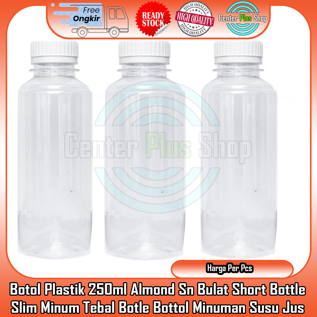Jual Bottol Minuman Botol Plastik 250ml Almond Sn Bulat Short Neck ...