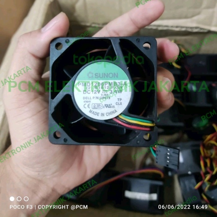 Jual SB99 exhaust fan kipas pendingin sunon PMD1206PMB3-A 12 volt 6 cm ...