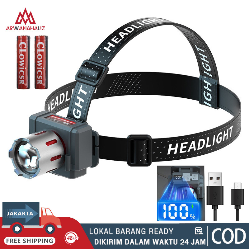 Jual Senter Kepala LED/senter lampu depan LED/Zoom Headlamp/senter lampu depan sensor/Lampu ...