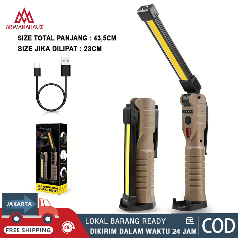 Jual Senter Worklight H2S Lampu Kerja Lipat Lalin Portable Magnet LED ...