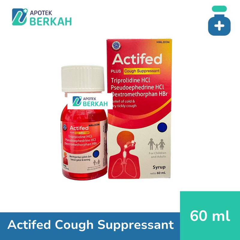Jual Actifed Merah Sirup Meringankan Pilek, Batuk Gatal & Kering - 60ml ...
